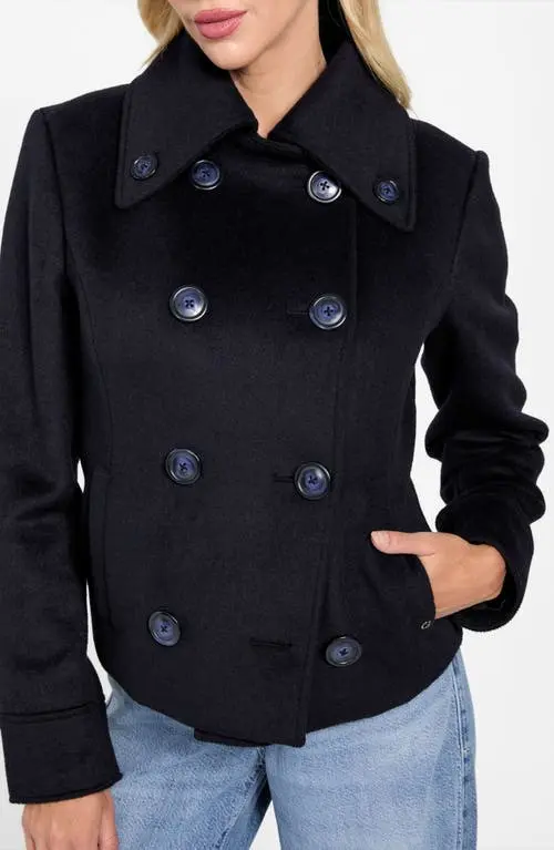 Guess Button-down Collar Peacoat - Medium Blue