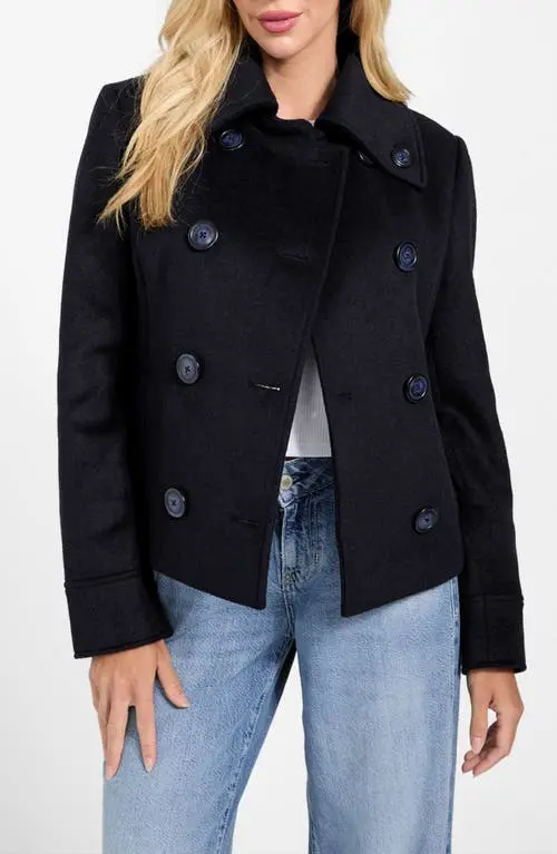 Guess Button-down Collar Peacoat - Medium Blue