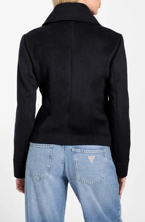 Guess Button-down Collar Peacoat - Medium Blue