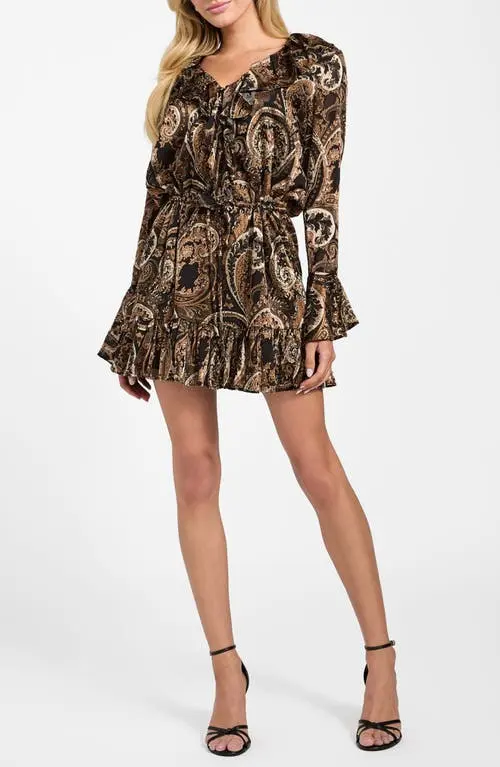 Guess Paisley Mini Dress - Beige Multi