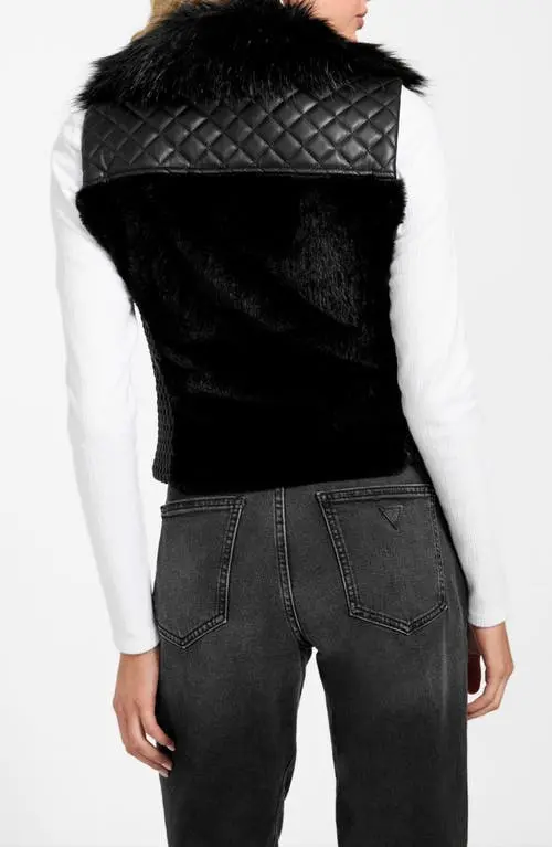 Guess Amari Mixed Media Faux Fur Vest