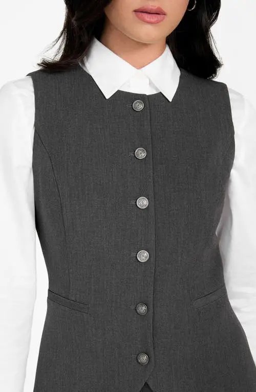 Guess Isabeau Button-up Vest - Grey Light