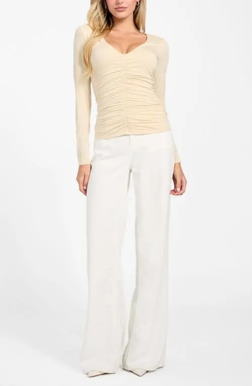 Guess Ruched Long Sleeve Jersey Top