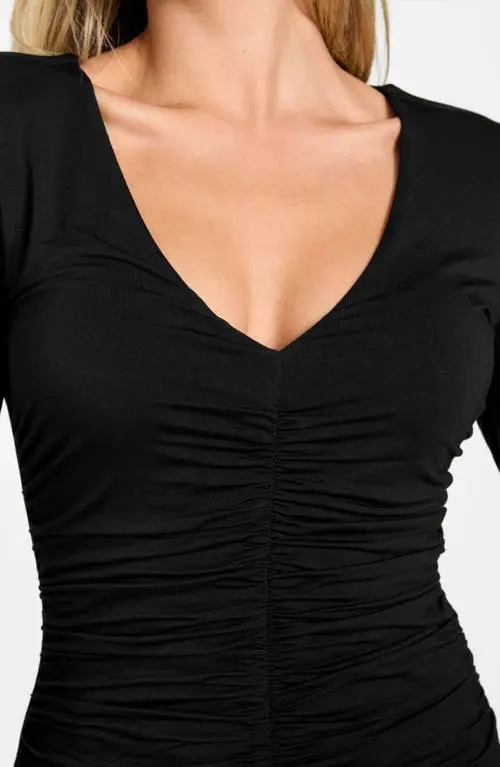 Guess Ruched Long Sleeve Jersey Top