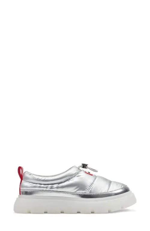 Hunter Madi Platform Puffer Slipper - Silver/silver