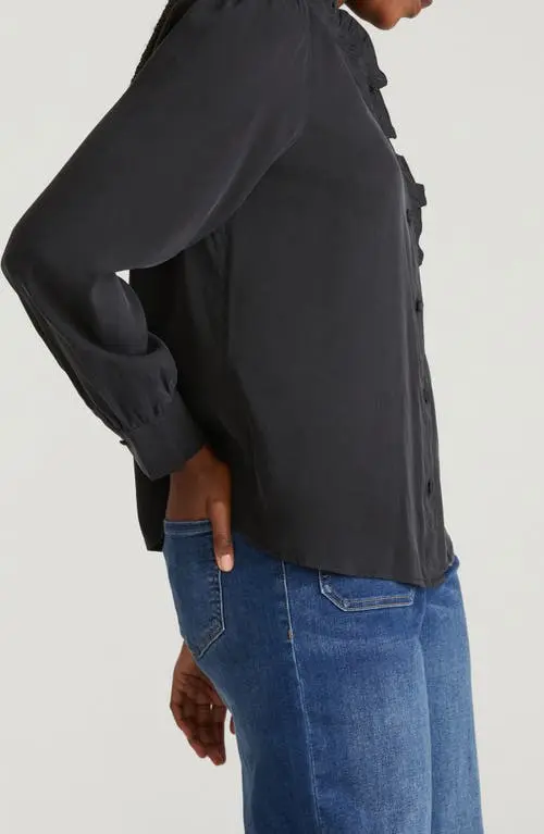 Universal Standard Endora Ruffle Trim Button-up Shirt