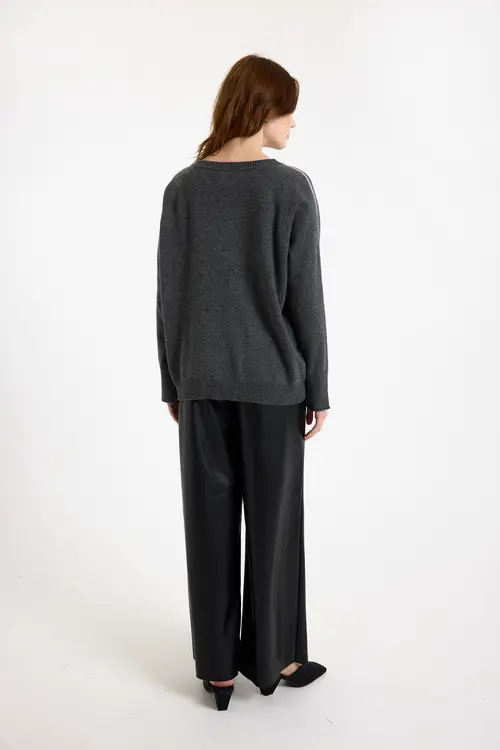 BRODIE CASHMERE Glitz Split Cuff Cashmere Sweater