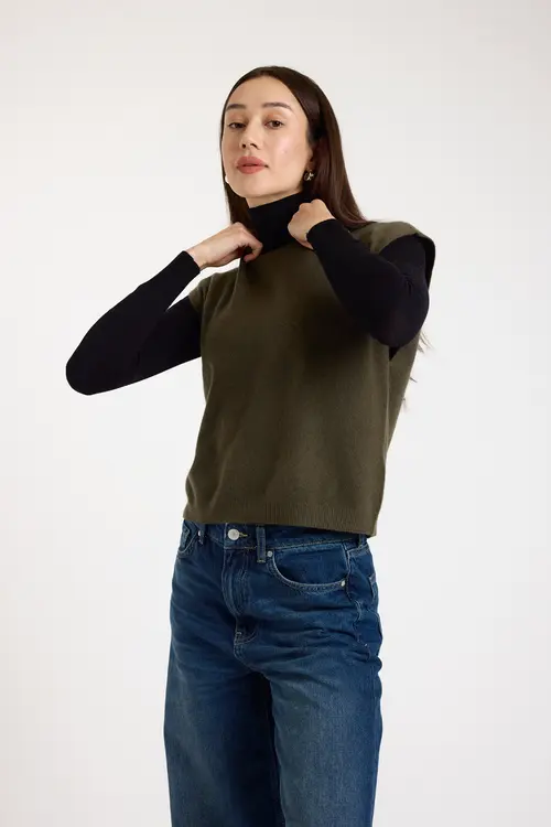 BRODIE CASHMERE Tabby Knitted 100% Cashmere Vest