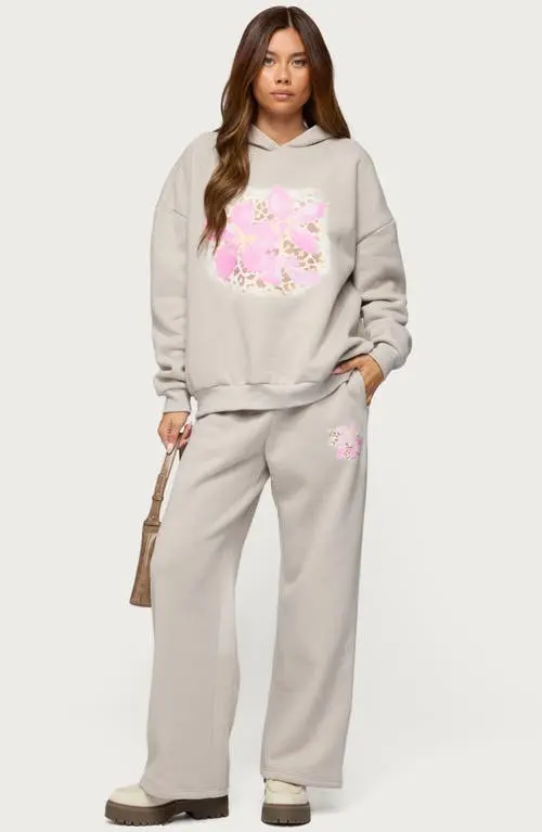EDIKTED Wild Petal Wide Leg Sweatpants