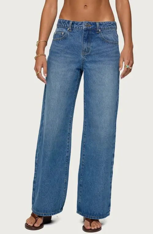 EDIKTED Wide Leg Jeans - Blue