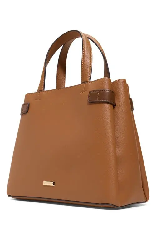 Aldo Satchel With Buckled Belt And Crossbody Strap - Tan