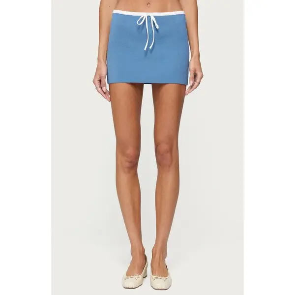 EDIKTED Contrast Knit Mini Skirt