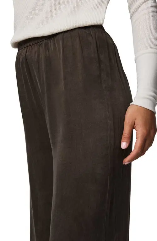 Splendid Serena Satin Pull-on Pants - Soft Chocolate Brown