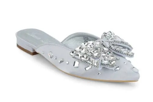 LAUREN LORRAINE Claire Rhinestone Embellished Mules