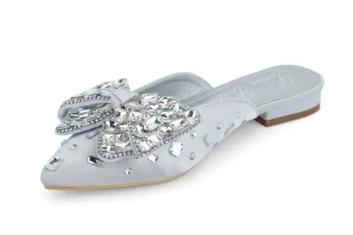 LAUREN LORRAINE Claire Rhinestone Embellished Mules