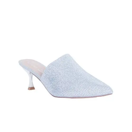 LAUREN LORRAINE Alexis Rhinestone Slip-ons - Silver
