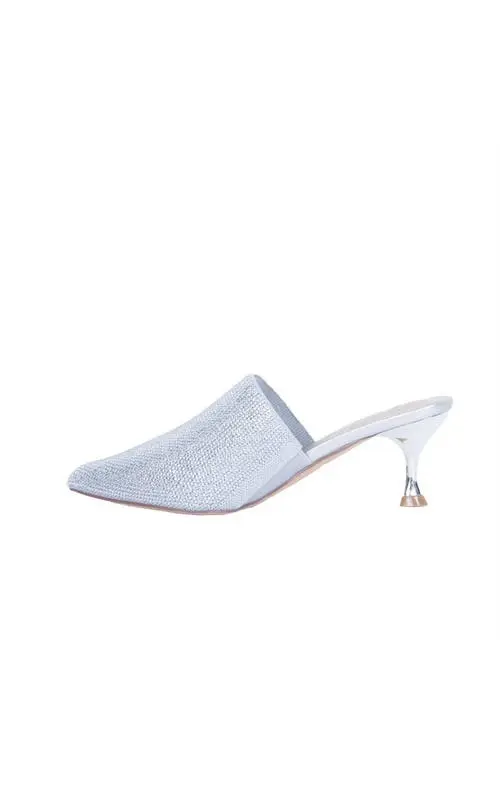 LAUREN LORRAINE Alexis Rhinestone Slip-ons - Silver