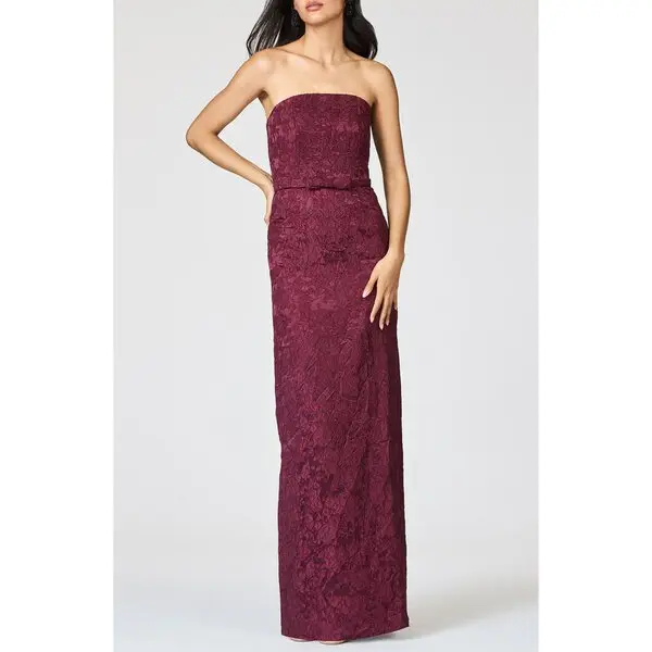 Sachin & Babi Sophia Belted Strapless Gown - Napa