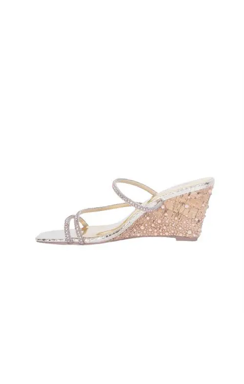 LAUREN LORRAINE Lanie Rhinestone Wedge Sandal - Gold