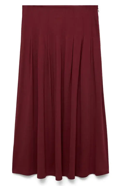 Mango Plank Pleat Midi Skirt