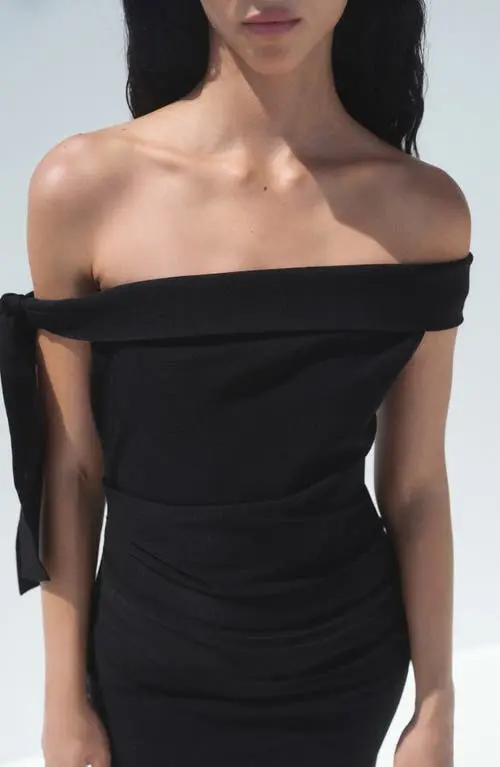 Mango Strapless Bow Detail Sheath Dress