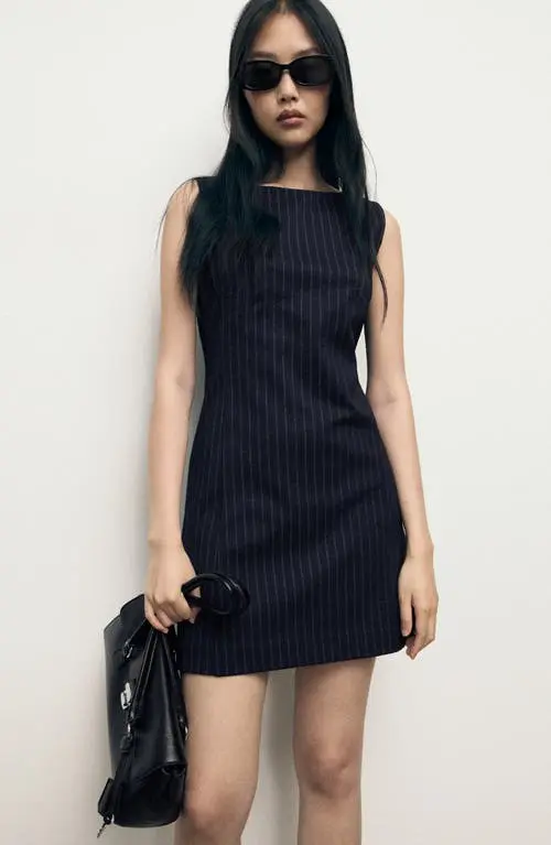 Mango Pinstripe Sleeveless Dress