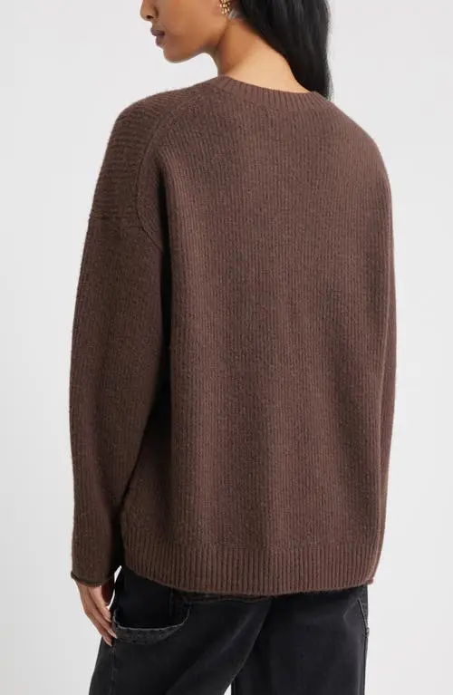 Bp. Oversized Fuzzy Knit Sweater - Brown Coffee