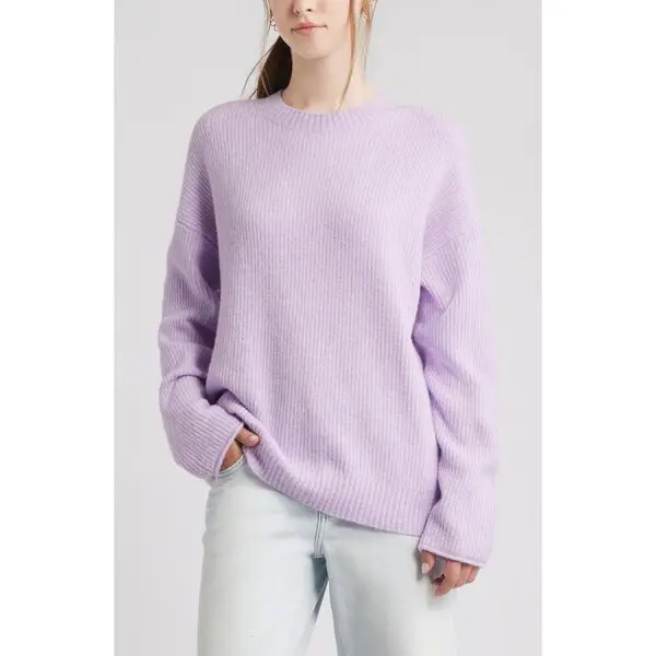 Bp. Oversized Fuzzy Knit Sweater - Purple Feminine