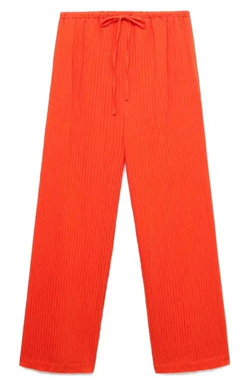 Mango Crinkled Wide Leg Drawstring Trousers