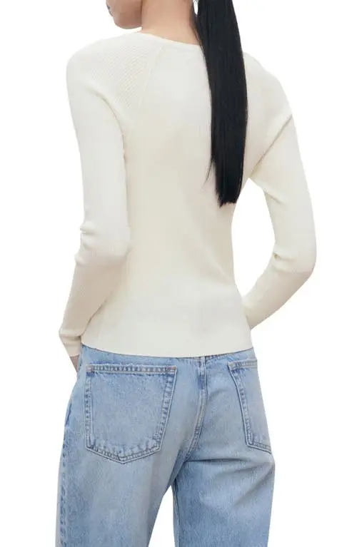 Mango V-neck Ribbed Sweater