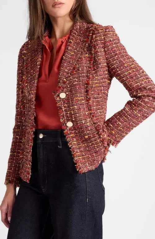 Santorelli Trish Fringe Tweed Jacket
