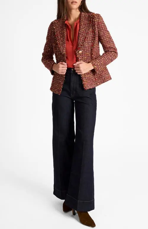 Santorelli Trish Fringe Tweed Jacket