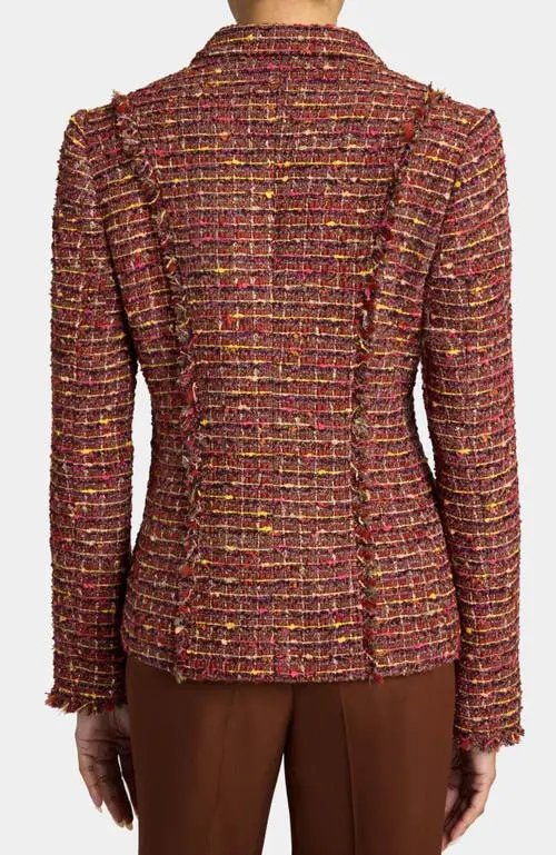 Santorelli Trish Fringe Tweed Jacket