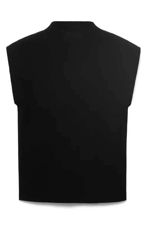 Mango Perkins Knit Sleeveless Top - Black
