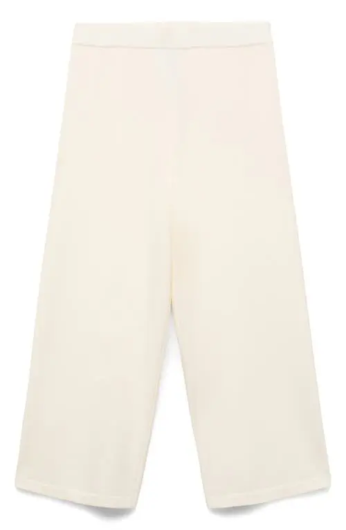 Mango Knit Cropped Pants - Ecru