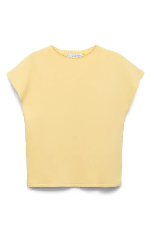 Mango Cap-sleeve Fine Knit Sweater - Pastel Yellow