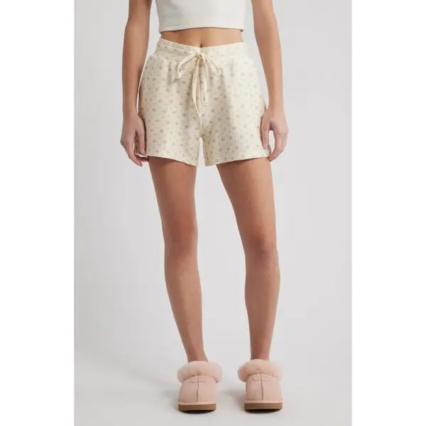 HAPPY CAMP3R Floral Lounge Shorts - Cream