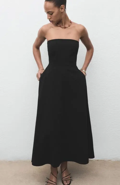 Mango Strapless A-line Maxi Dress
