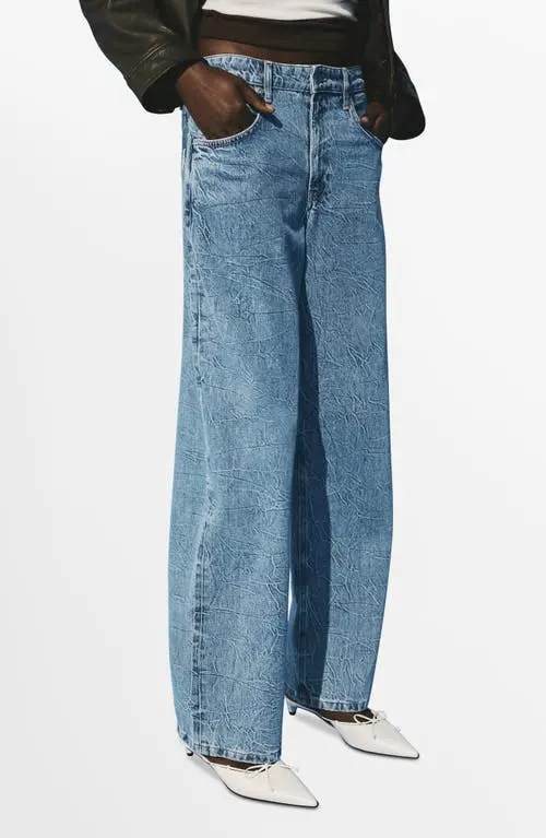 Mango Selection Mid-rise Straight Leg Jeans - Medium Blue