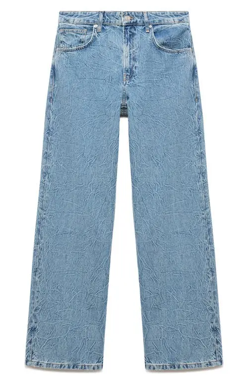 Mango Selection Mid-rise Straight Leg Jeans - Medium Blue