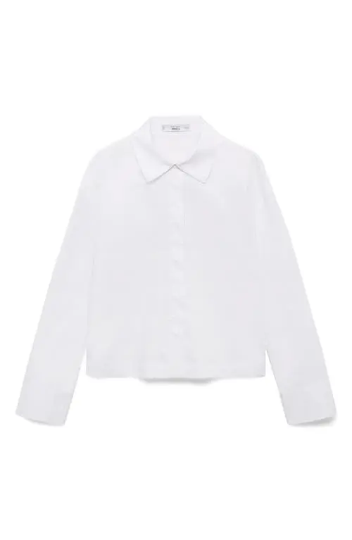 Mango Poplin Crop Button-up Shirt