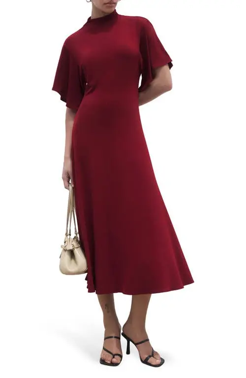 Mango Bell Sleeve Midi Dress