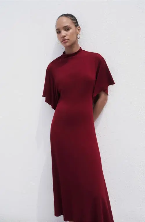 Mango Bell Sleeve Midi Dress