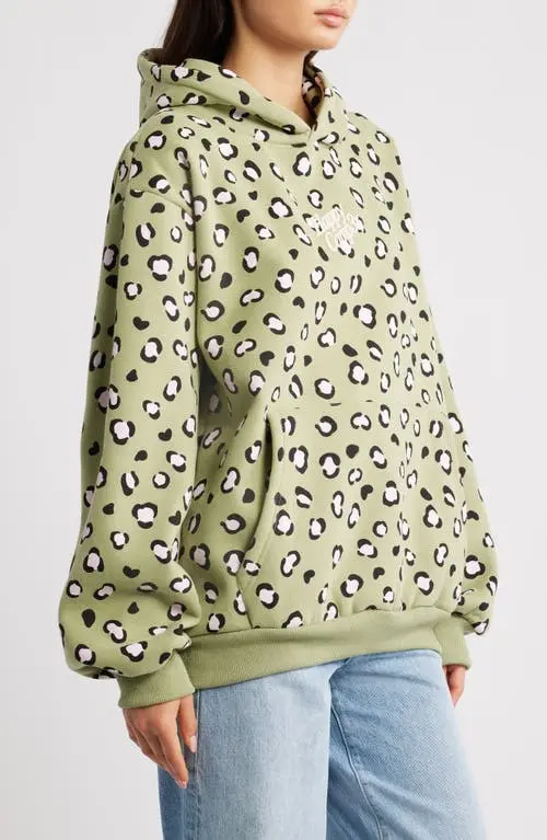 HAPPY CAMP3R Leopard Print Hoodie - Olive