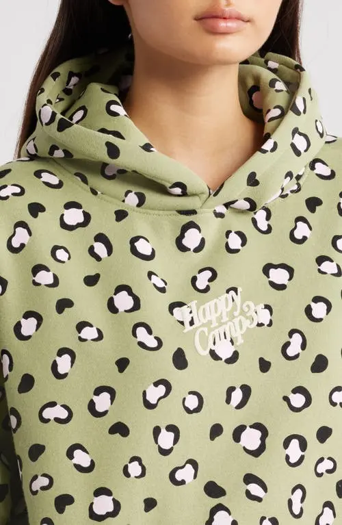 HAPPY CAMP3R Leopard Print Hoodie - Olive