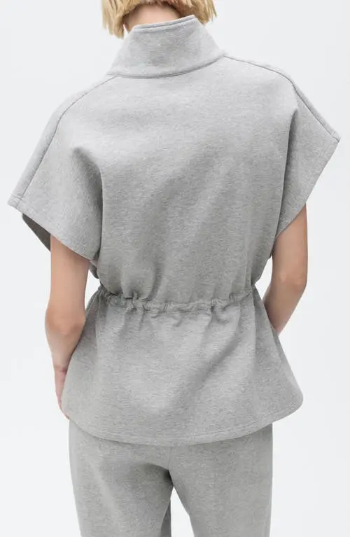 Mango Short Sleeve Adjustable Waist Jacket - Medium Heather Grey