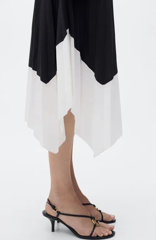 Mango Pleated Asymmetric Maxi Skirt