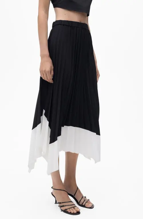Mango Pleated Asymmetric Maxi Skirt