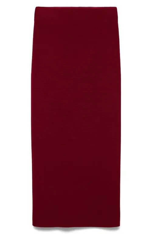 Mango Knit Midi Skirt - Wine