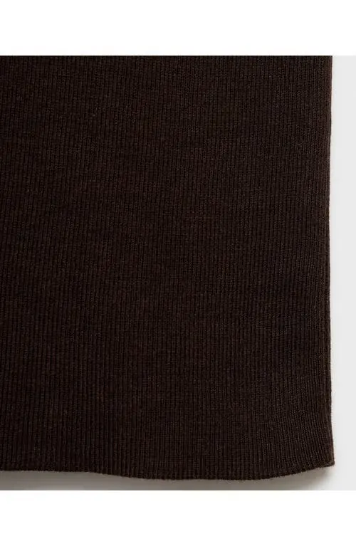 Mango Short Sleeve Cotton Blend Sweater - Chocolate